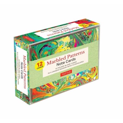 预订不退不换Marbled Patterns Note Cards - 12 Cards[9780804853521]
