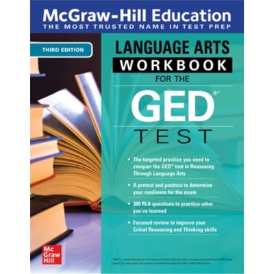 预订不退不换McGraw-Hill Education Language Arts Workbook for the GED Test, Third Edition[9781264258031]