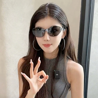 圆脸方脸救星！高级感无框墨镜女显脸小防紫外线开车太阳镜UV400
