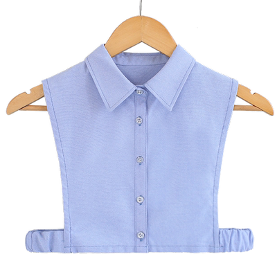 新款牛津纺棉料蓝色休闲风假领子