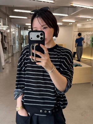 waitmore2026早秋新款韩系松弛感条纹T恤女宽松百搭显瘦上衣
