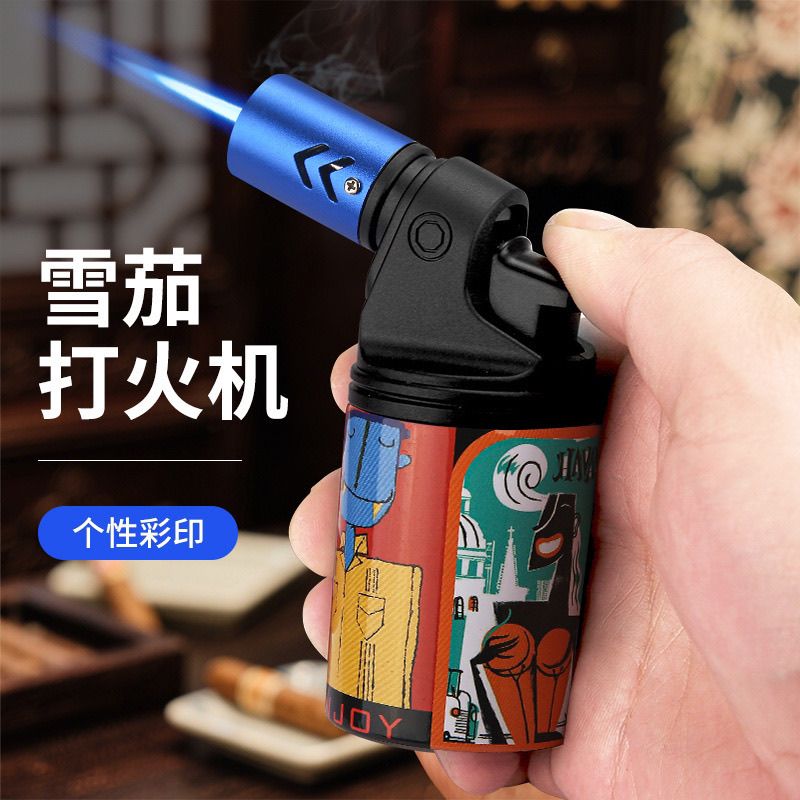 百诚正品防风专用充气打火机喷枪雪茄艾灸户外点火器耐用大容量