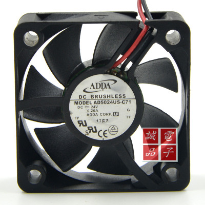 原装ADDA AD5024US-C71 24V 0.20A 5CM 5020 2线 变频器 散热风扇