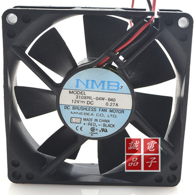 原装 NMB 3108NL-04W-B40 12V 0.27A 8CM 8020 2线 散热风扇