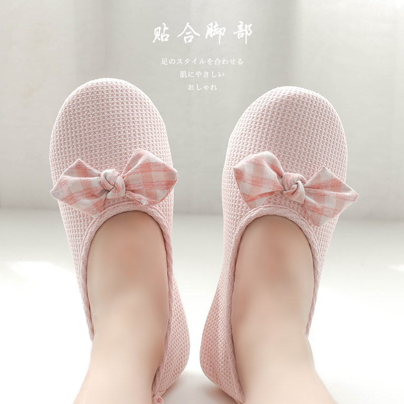 夏季月子鞋薄款包跟软底舒适产后孕妇鞋春夏透气轻薄蝴蝶结产妇鞋