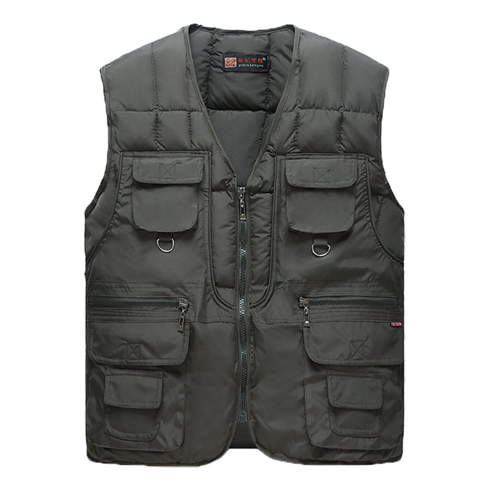 New Cotton Warm Vest Man Winter With Many Pockets Male Slee
