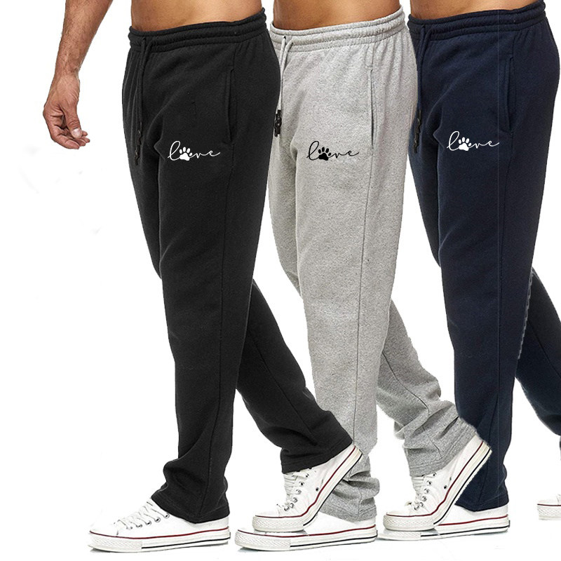 Men's Print LOVE Jogging Sports Pants Casual Training Pants