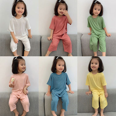 1-6 Years Solid Color Baby Clothes Set Summer Modal Newborn