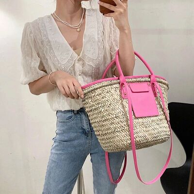 Fashion Large Capacity Rattan Tote Women Designer Wicker Wov