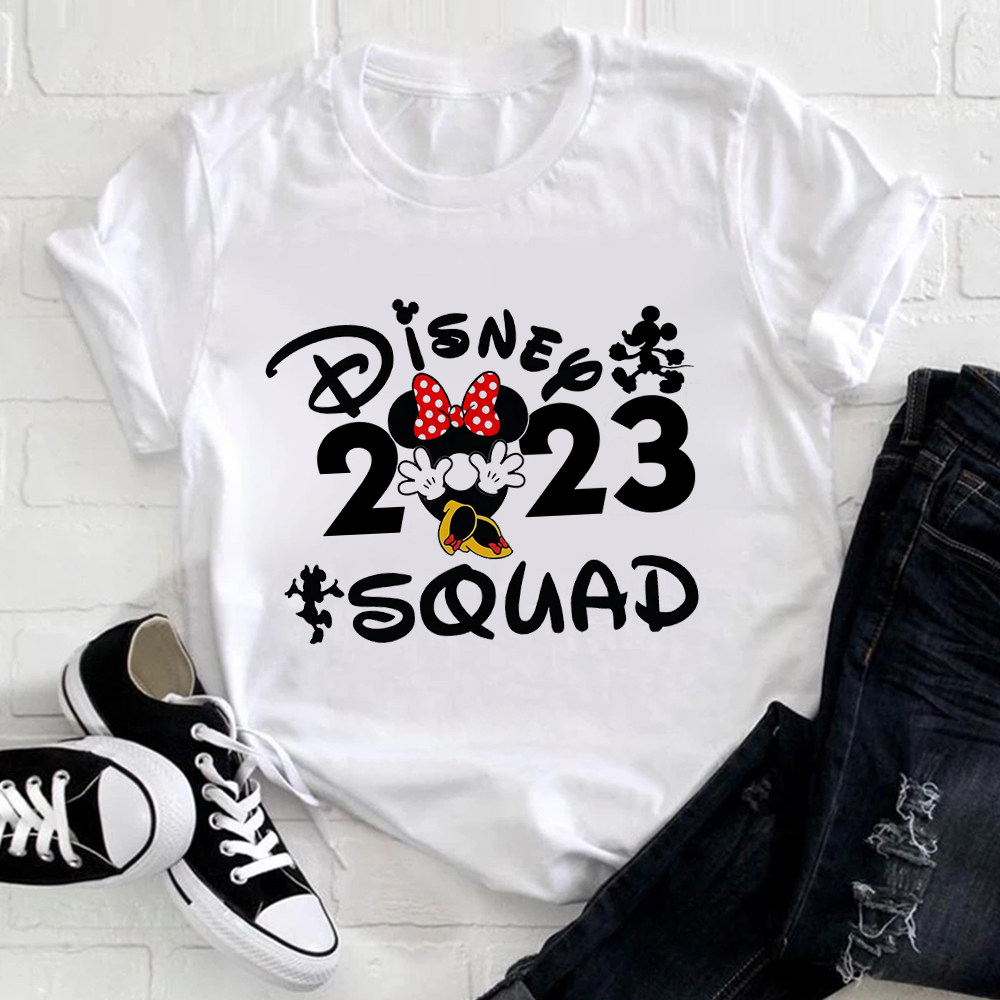 Minnie Squad T-shirt 2023 Fashion Family Vacation Ropa Muje