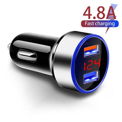 4.8A 5V Car Chargers 2 Ports Fast Charging For Samsung Huawe