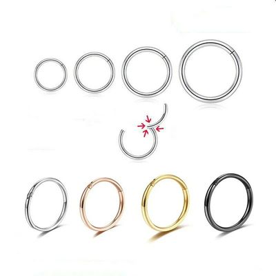 Surgical Steel Nose Ring Clicker Hinge Ear Helix Tragus Ring