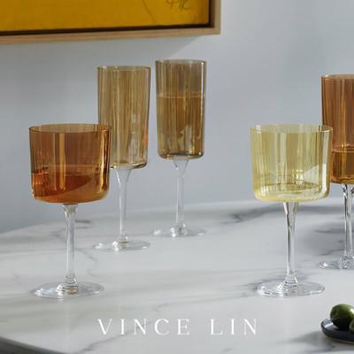 LSA进口混色玻璃水杯水晶色家用糖果色彩色葡萄酒香槟鸡尾酒