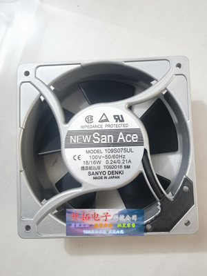 109S075UL 100V 18/16W原装正品日本三洋SANYO120*120*38进口风机