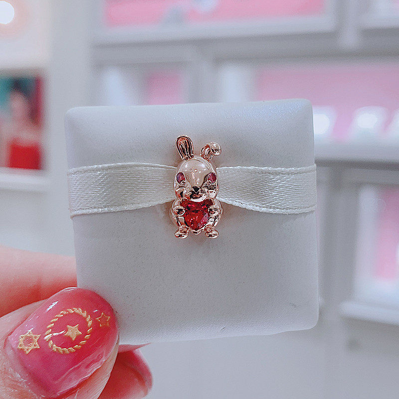 Pandora潘多拉好运平安兔子串饰782471C01本命年生日礼物串珠珠子_虎窝淘