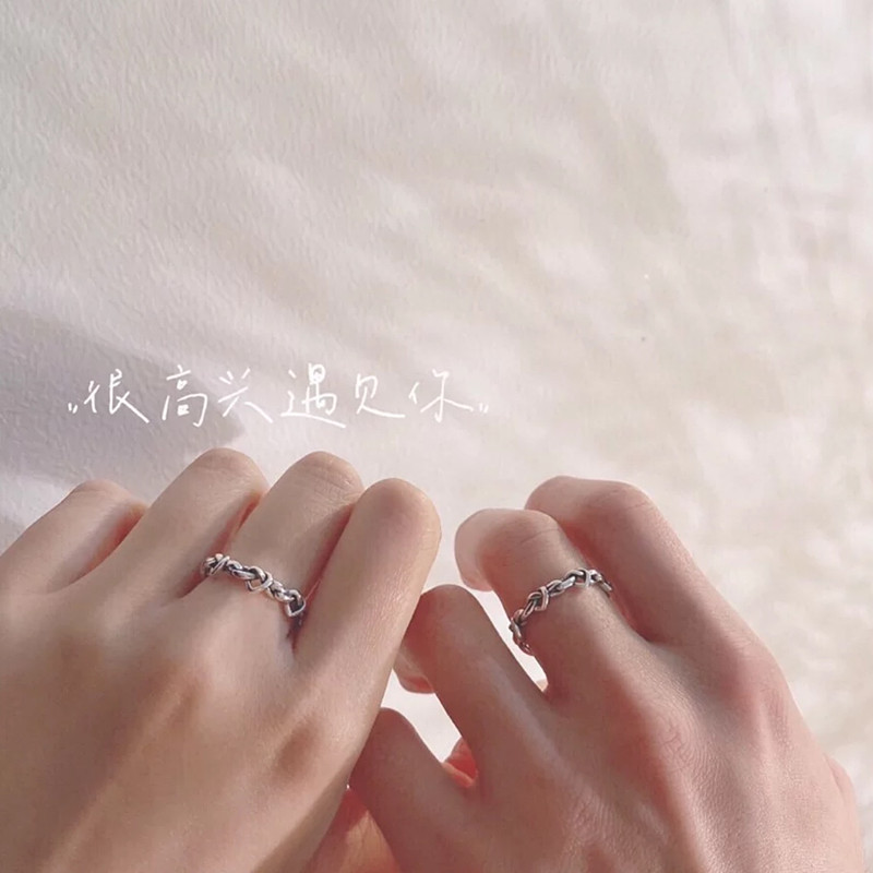 Pandora潘多拉戒指心意交织情侣对戒198018送情人节新年生日礼物_虎窝淘