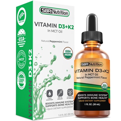 MAX Absorption, Vitamin D3 + K2 (MK-7) Liquid Drops with