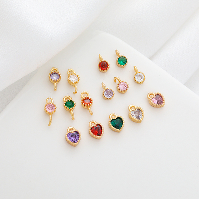 diy串手链14K包金彩锆吊坠