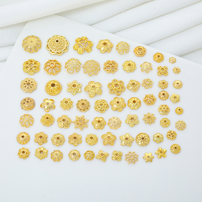 diy18K铜镀保色花托饰品配件