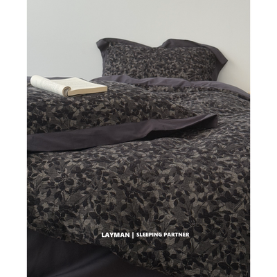 Layman外行【海棠依旧】ins复古侘寂风花卉色织提花纯棉四件套