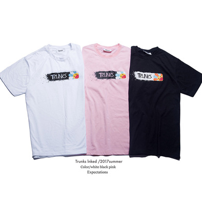 trunks三色泼墨太阳花圆领短袖
