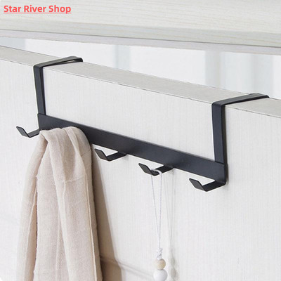 5 Hooks Over-The-Door Hook Holder Metal Hanging Rack perfora