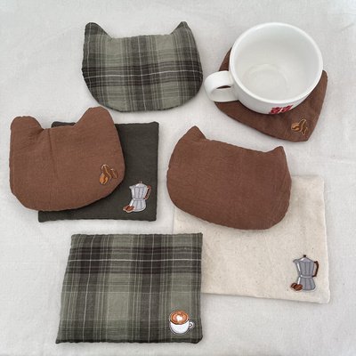 花卷商店-原创咖啡小猫系列可爱杯垫餐垫隔热垫