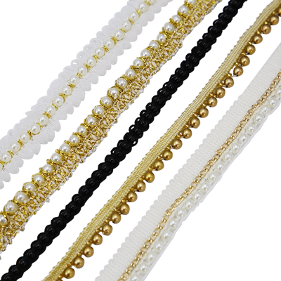 DIY白色钉珠衣服手工蕾丝花边