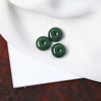 天然俄罗斯碧玉老料小号平安扣款吊坠 男女款玉石扣子挂坠饰品