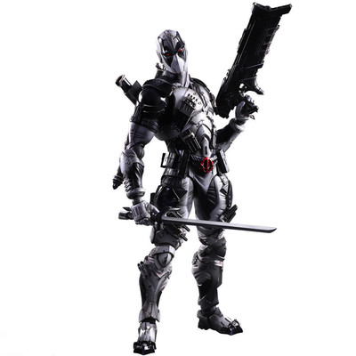 X战警 PlayArts 改死侍 瑞恩雷诺兹 灰色 小贱贱1/6 可动盒装手办