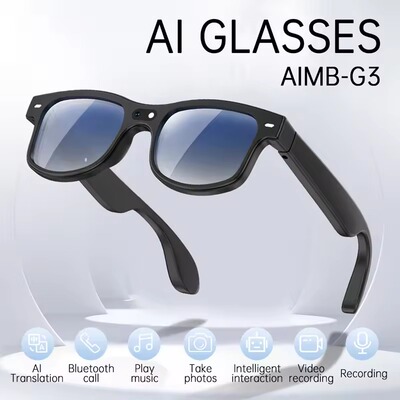 AI Smart Glasses Translation Sunglasses Bluetooth Call Music Play 8MP Camera Video Recording