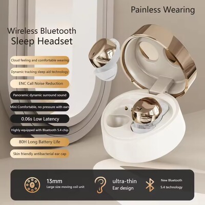 In Ear Painless Sleep Earphones Wireless Bluetooth Lightweig