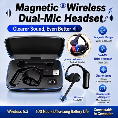 EarHook Bluetooth Headphones Microphone Call Noise Reduction