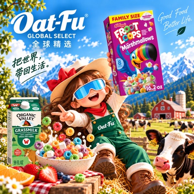 OAT-FU美国进口家乐氏棉花糖Froot Loops彩虹水果圈早餐谷物麦片