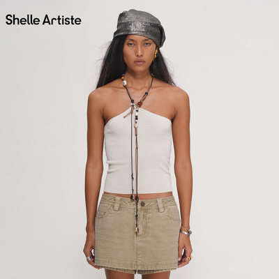 【现货】SHELLE ARTISTE夏季新款小众设计感跳舞吧挂脖吊带背心女