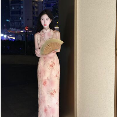 画报夫人原创新中式素雅旗袍中国气质旗袍 港工朝花夕拾
