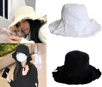 iu韩国毛边遮阳帽子李知恩同款