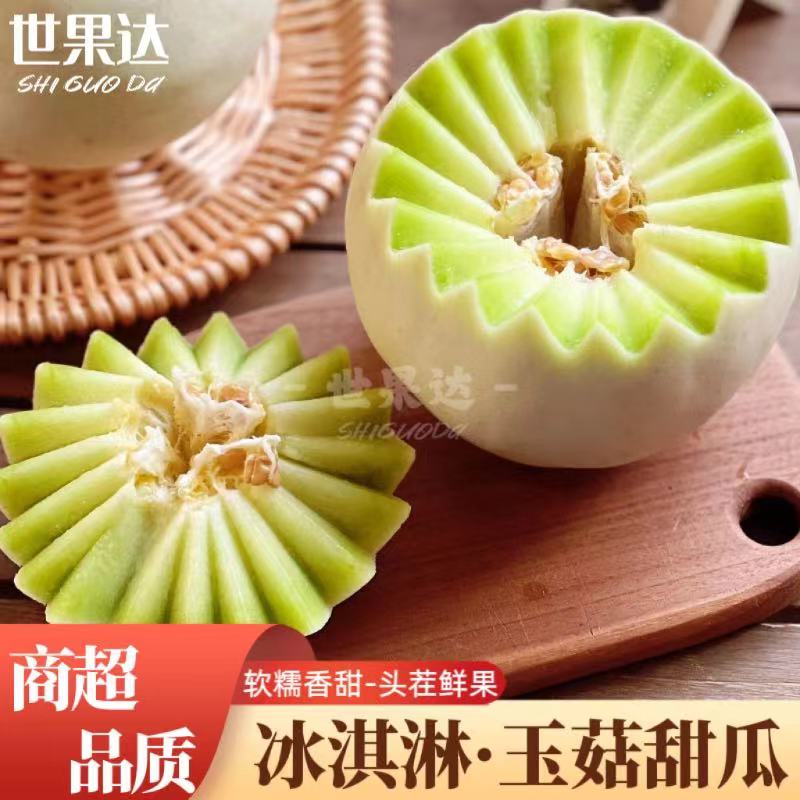冰淇淋玉菇甜瓜山东莘县白香瓜南汇特产绿宝蜜瓜新鲜水果整箱