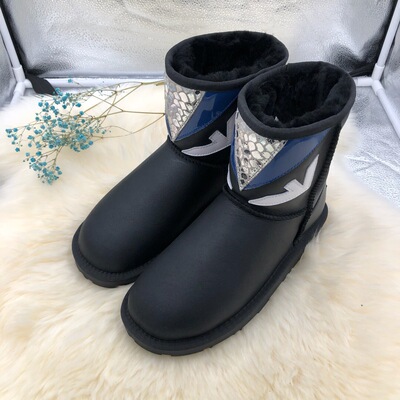 EVERAU短筒雪地靴冬季皮毛一体靴子加厚棉