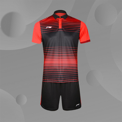 李宁儿童足球服运动套装衣训练篮球服男青少年球衣夏装AATL384