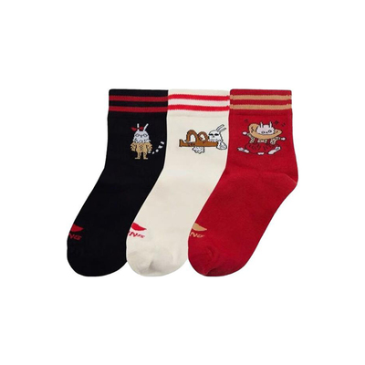 李宁男女潮流中筒袜三双装