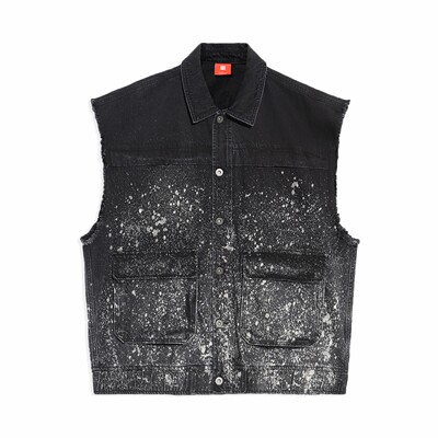 李宁男子做旧牛仔马甲外套