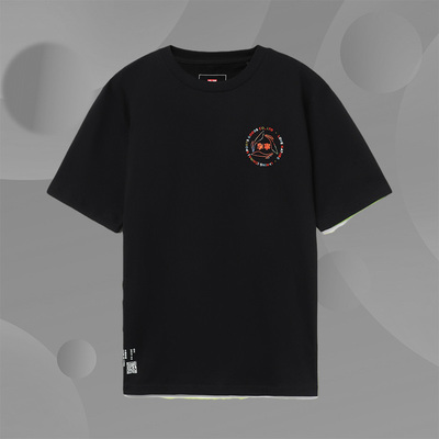 李宁男子排汗吸湿圆领短袖T恤