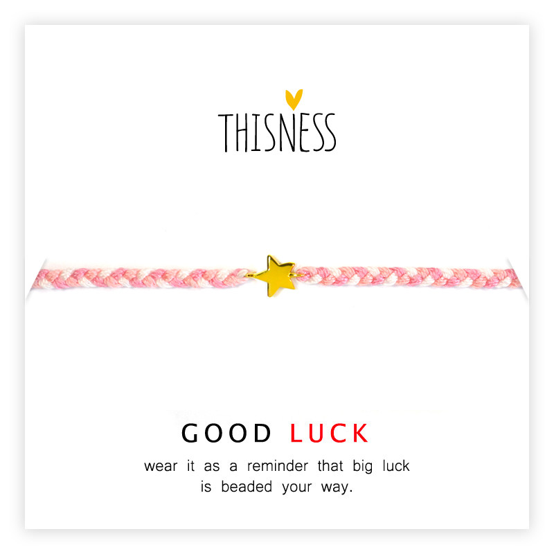 THISNESS星河之旅纯银镀金五角星编绳手链六色可选情侣闺蜜礼物_虎窝淘