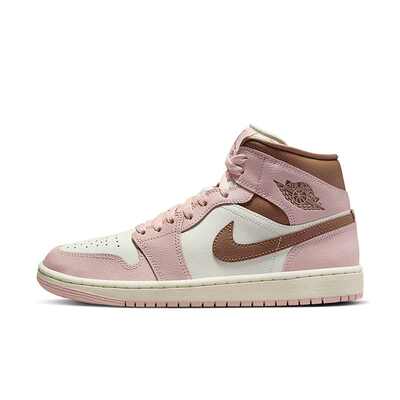 AJ1粉白色女款中帮复古篮球鞋