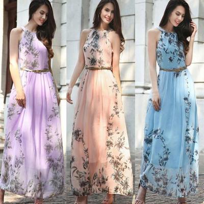 Boho halterneck sleeveless beach maxi dress 挂脖无袖沙滩长裙