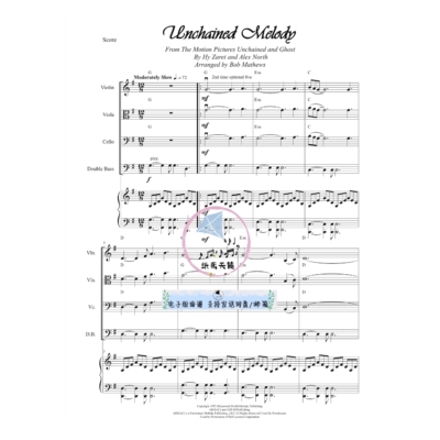 Unchained Melody 人鬼情未了 原版弦乐四重+钢琴五重奏 总谱分谱
