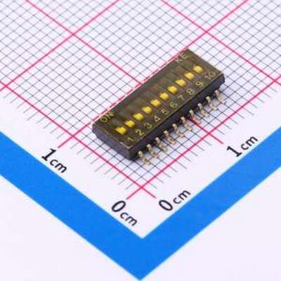 DSHP10TSGER 拨码开关 1.27mm 10位贴片拨码开关(S脚) SMD-20P,5.