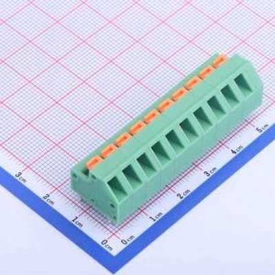 KF237-5.08-10P 弹簧式接线端子 1x10P 5.08mm 每排P数:10 排数:1