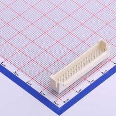 HX20028-38A 线对板针座 2x19P 间距:2mm 直插 米黄 插件,P=2mm